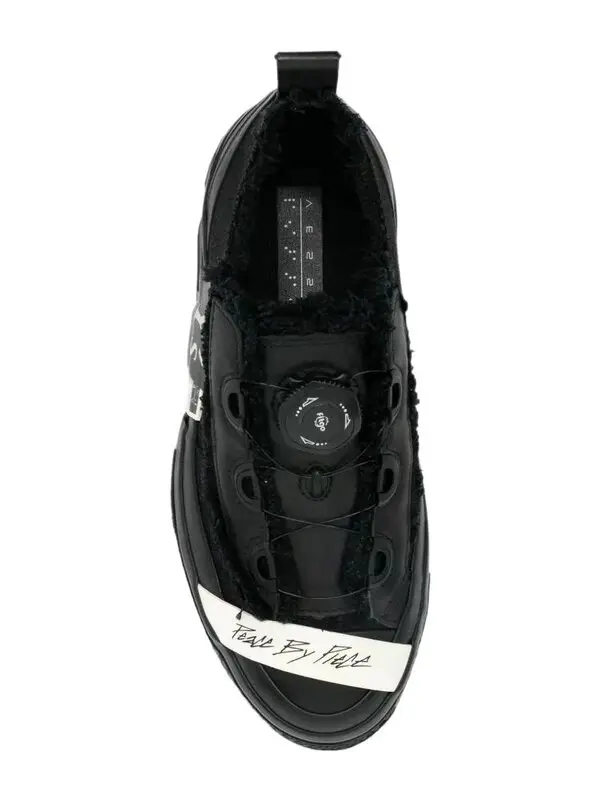 Y’s Frayed-edge Platform Sneakers - Black
