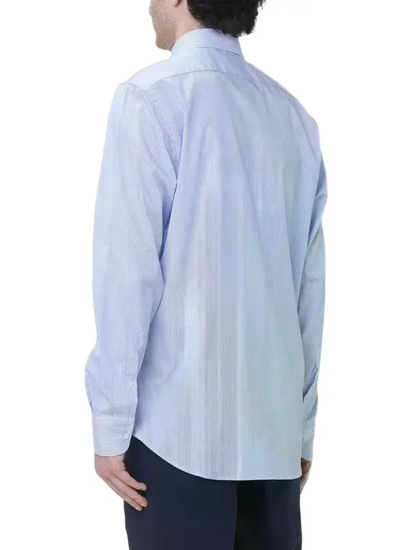 BROOKSFIELD Striped Logo-embroidered Shirt - Blue