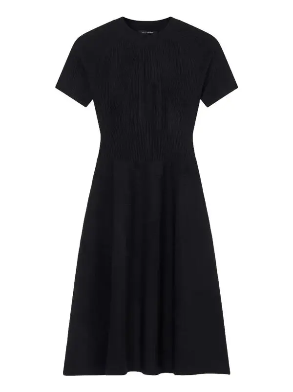 Emporio Armani Ribbed Knit Mini Dress - Black