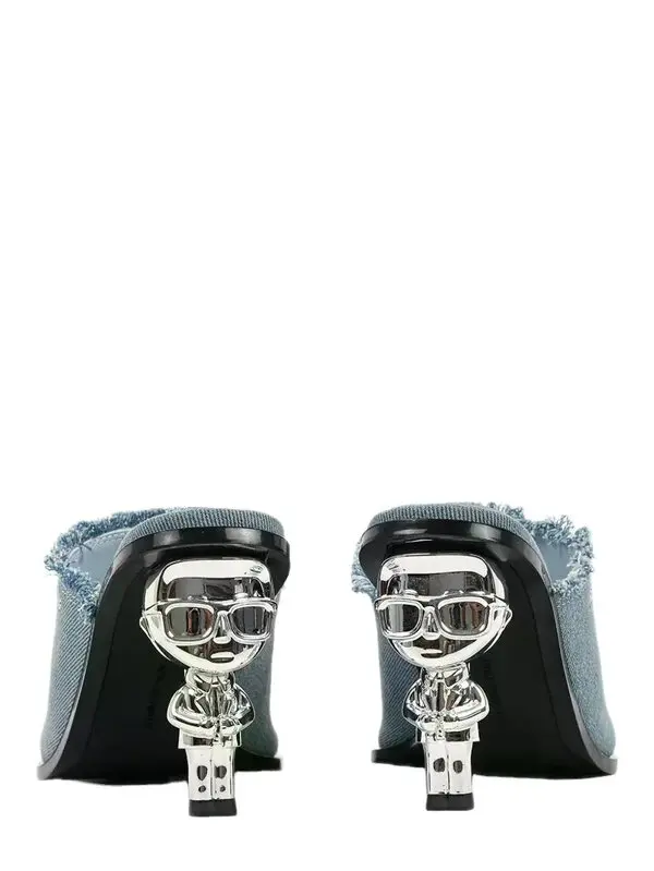 Karl Lagerfeld Logo-detail Frayed Heeled Sandals - Blue