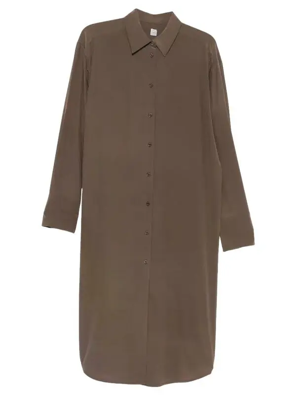 TOTEME Long-sleeved Midi Dress - Brown