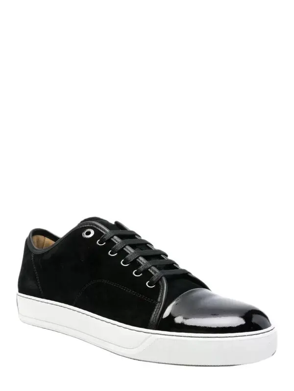 LANVIN Patent-toe Suede Sneakers - Black