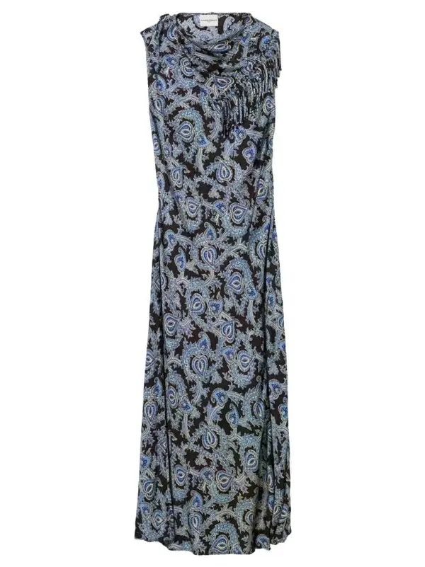 Claudie Pierlot Sleeveless Paisley Print Dress - Black