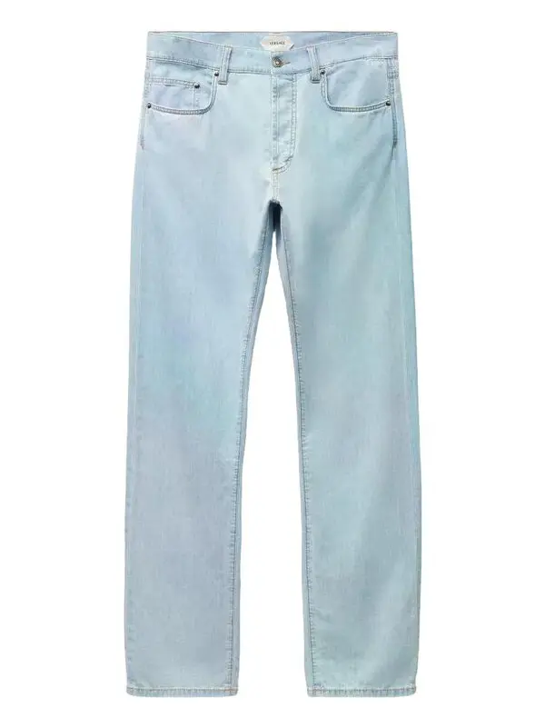 Versace Straight-leg Chambray Jeans - Blue