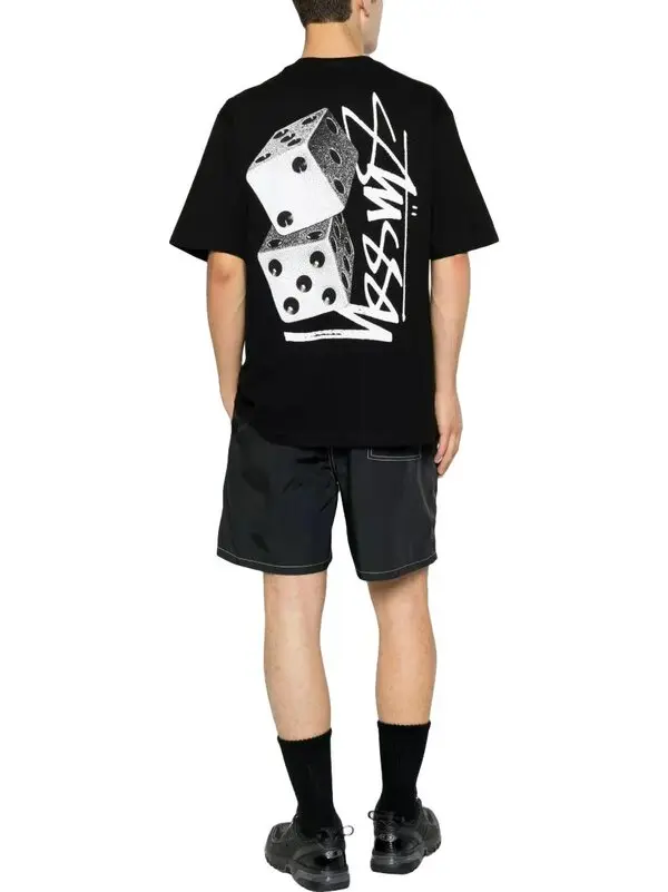 StÜssy Dice Print Cotton T-shirt - Black