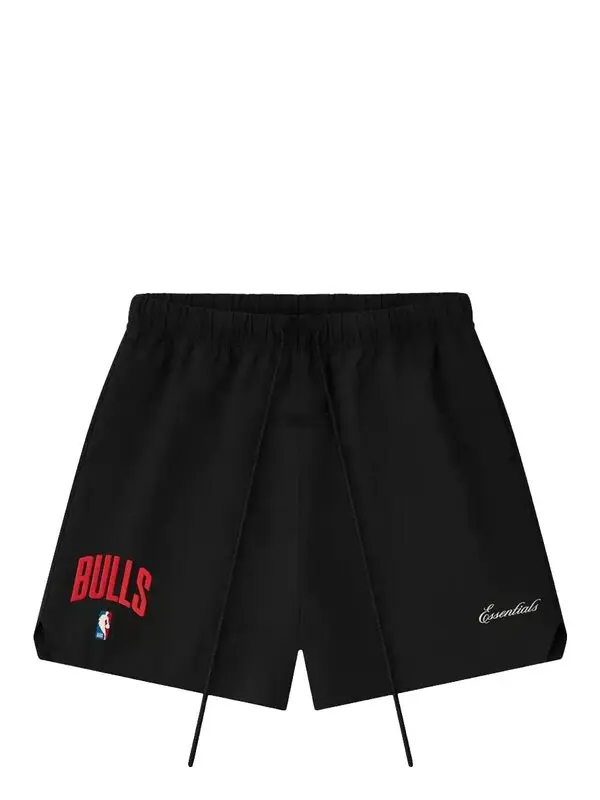 Fear Of God X Nba Logo Print Drawstring Shorts - Black