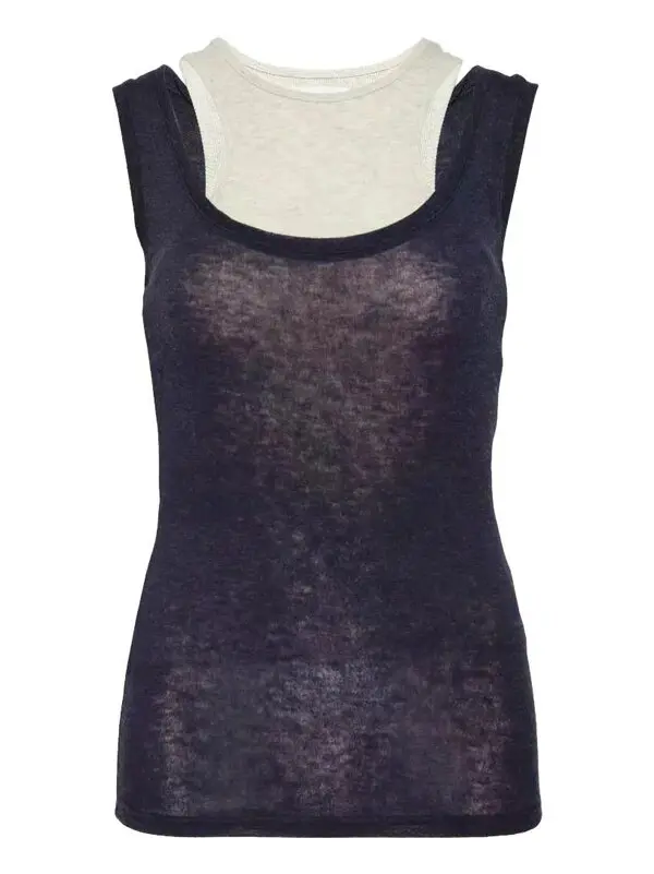 GLOWNY Layered Sleeveless Top - Blue