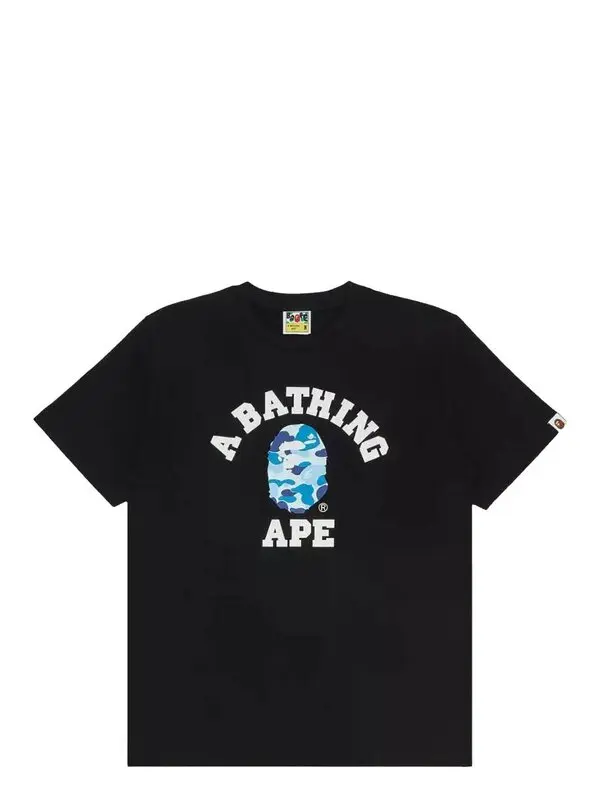 A BATHING APE Abc Camo College Cotton T-shirt - Black