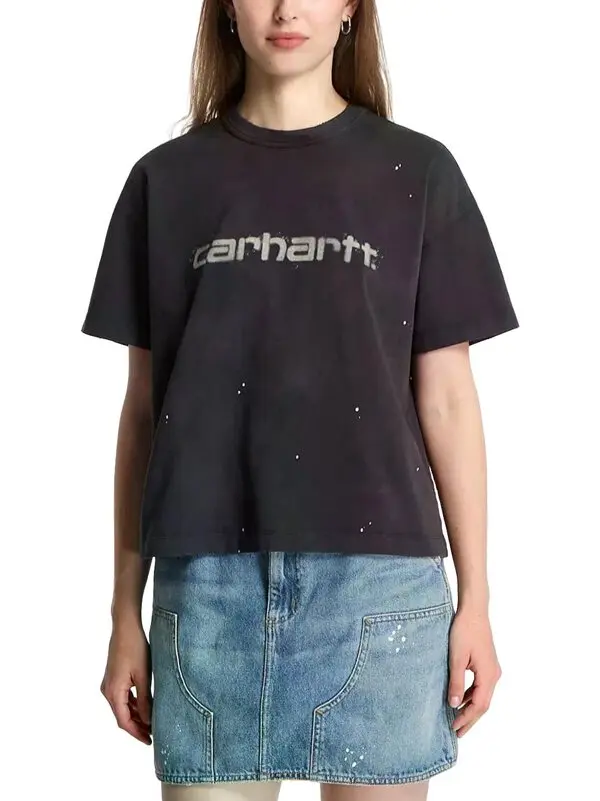 Carhartt Work In Progress Paint Splatter Logo T-shirt - Black