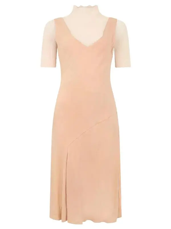 Moschino Ribbed-knit Midi Dress - Neutrals
