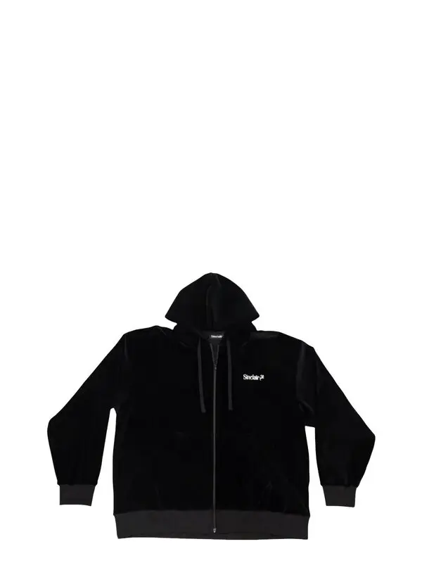 SINCLAIR Zip-up Velour Sweatshirt - Black