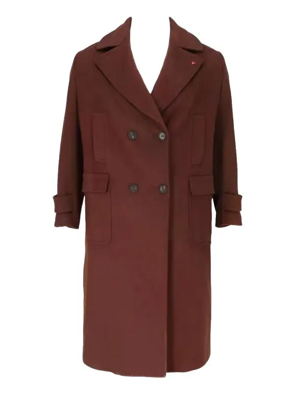 Isaia Double-breasted Notched-lapel Coat - Brown
