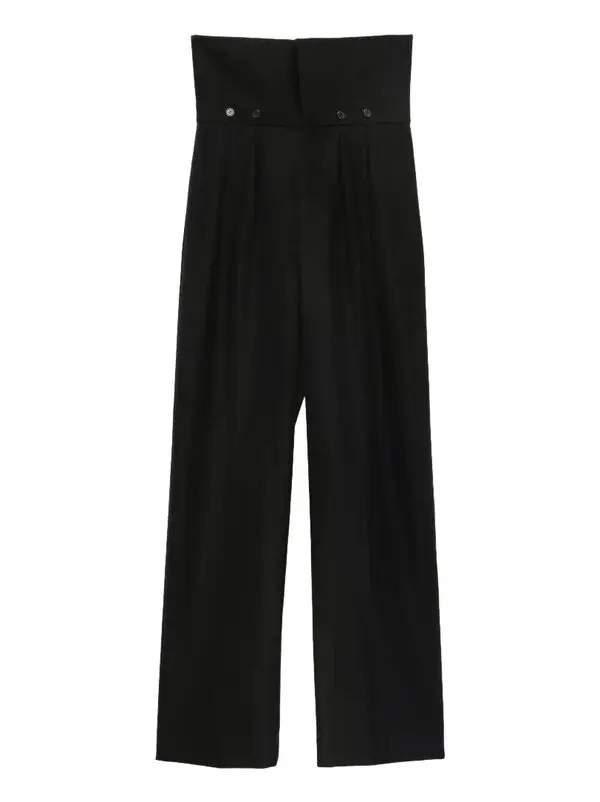 Carven Tailored Trousers With Side Slit Pockets - Black