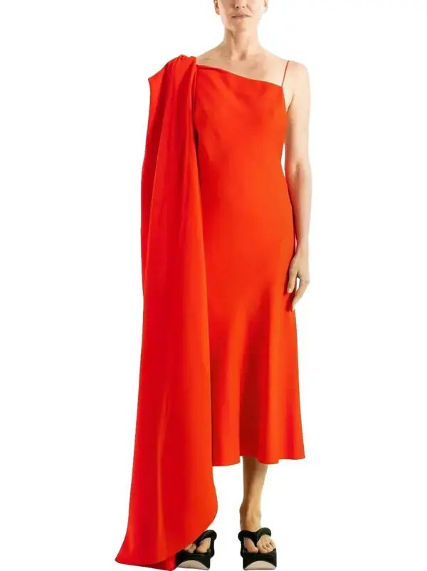 Balenciaga Draped Asymmetric Dress - Red