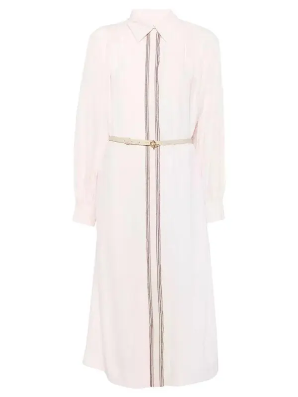 Fabiana Filippi Belted Midi Dress With Contrast Trim - Pink
