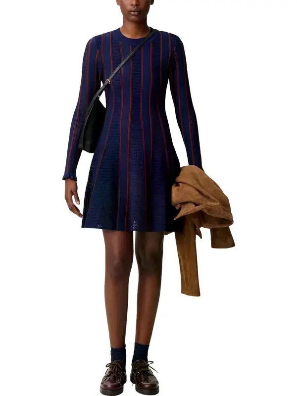 Claudie Pierlot Short Knitted Skater Dress - Blue
