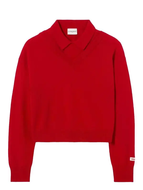 Claudie Pierlot V-neck Wool Jumper - Red