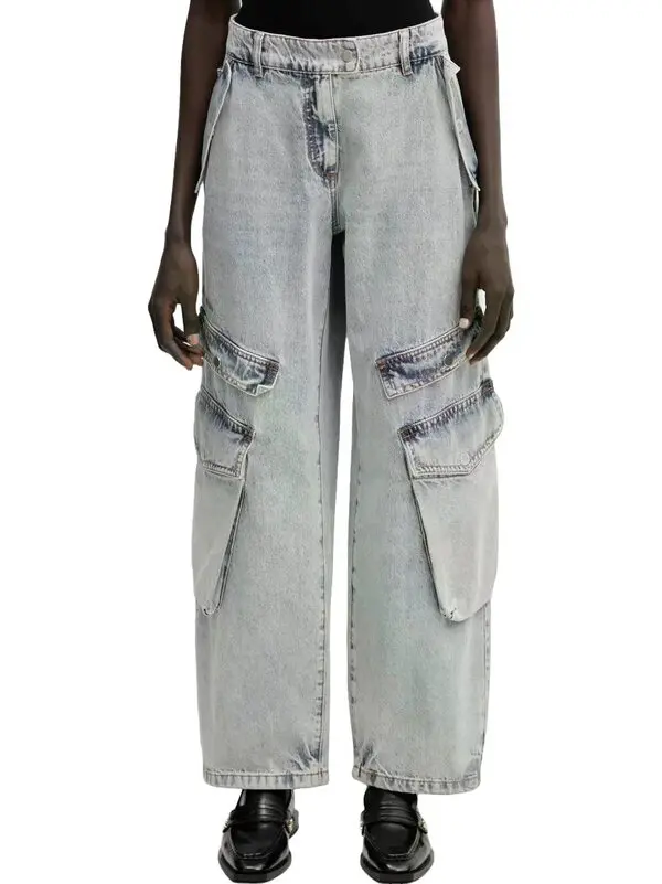 WRSTBHVR Blake Faded-wash Cargo Pants - Blue
