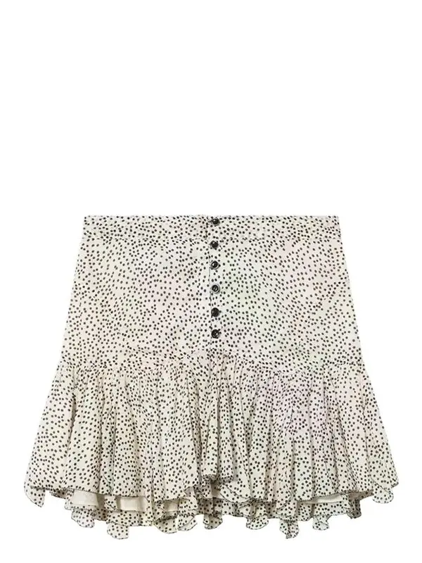MARANT ETOILE Daneen Polka Dot Cotton Voile Skirt - Neutrals