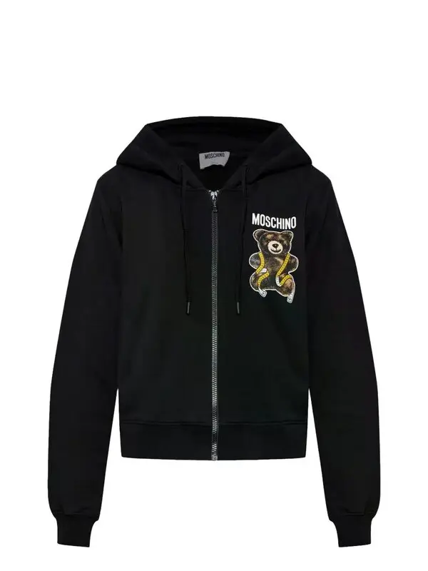 Moschino Teddy Bear Zip-up Hoodie - Black