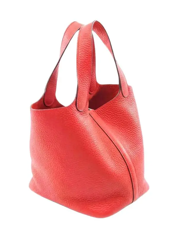 Hermès 2017 Pm Picotin Lock Leather Tote Bag - Red
