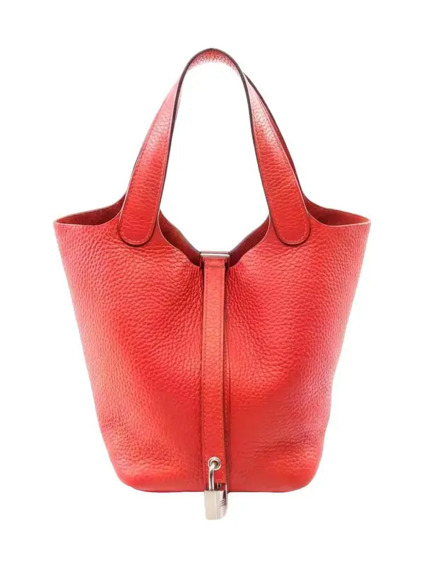 Hermès 2017 Pm Picotin Lock Leather Tote Bag - Red