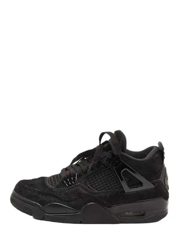 JORDAN Air 4 Retro Calf Hair Sneakers - Black