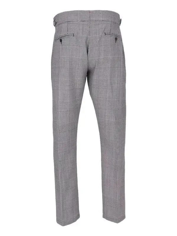 Isaia Prince Of Wales Check Tailored Trousers - Grey