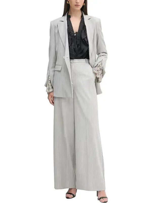 HAVEONE Ruffled Tie-fastening Blouse - Black