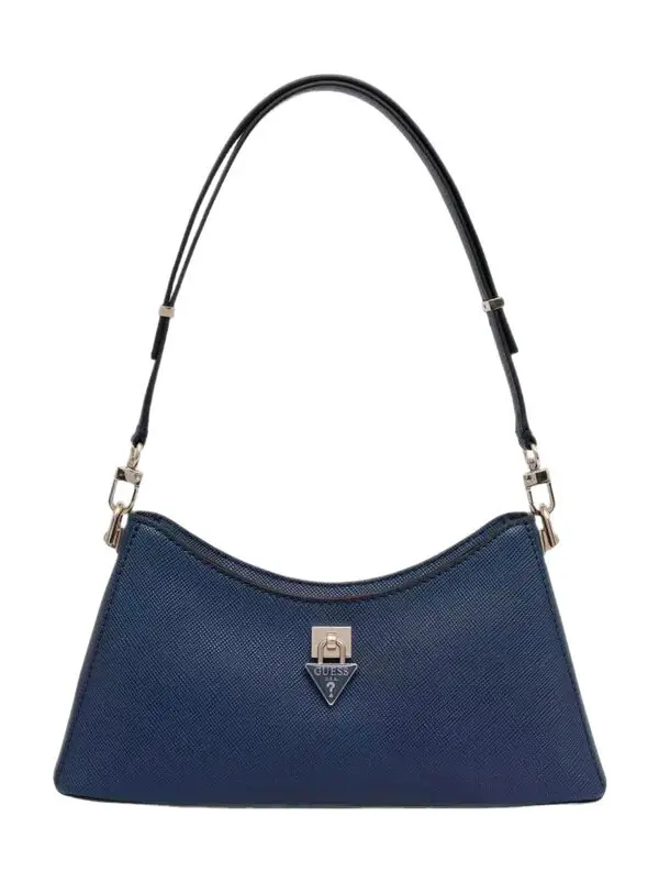 Guess Patsie Logo-plaque Crosshatch-texture Tote Bag - Blue