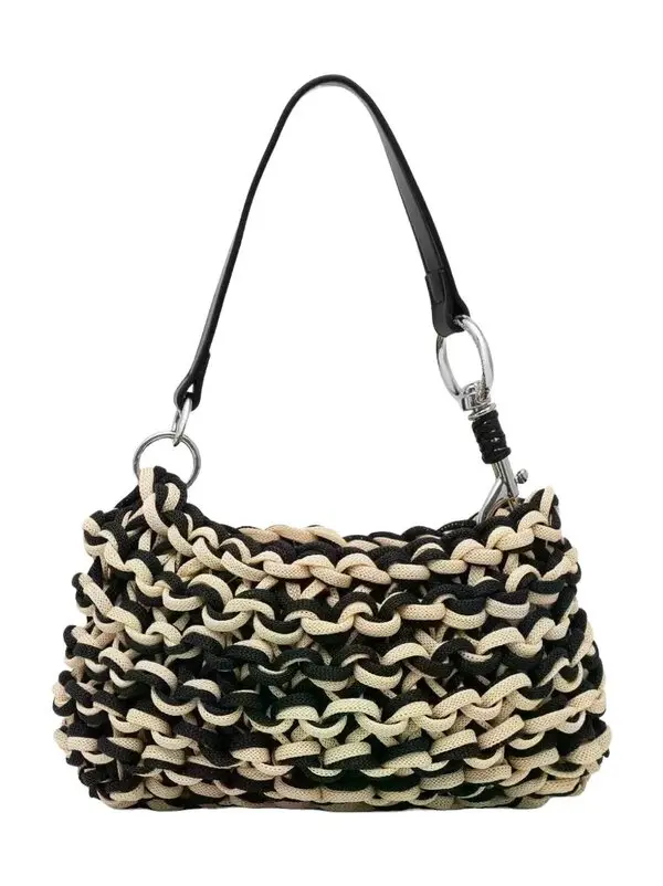 BENETTON Woven Design Tote Bag - Black