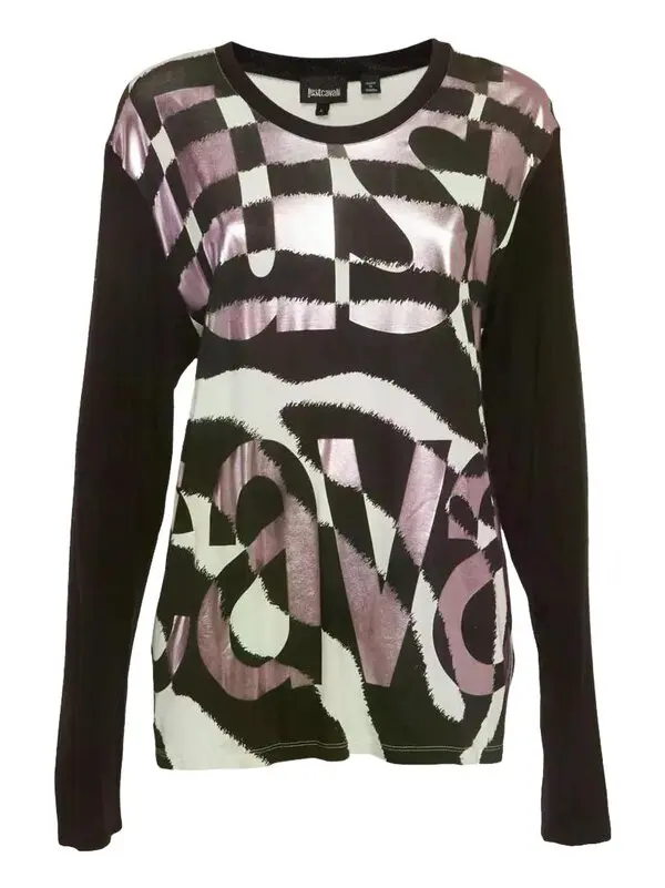 Just Cavalli Round-neck Long-sleeve Top - Brown