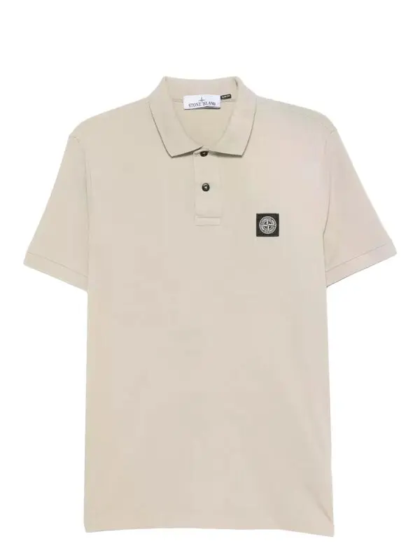 Stone Island Logo-patch Piqué Polo Shirt - Green