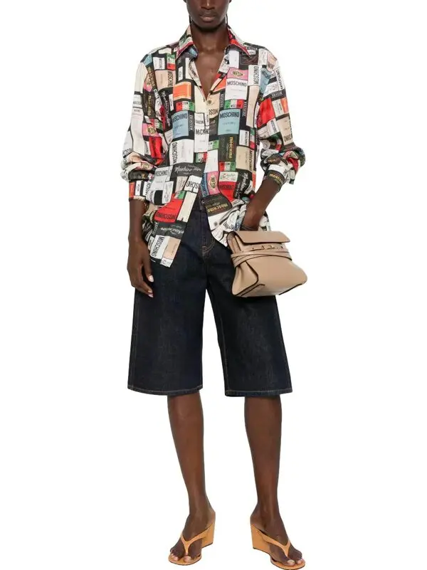 Moschino Print Silk Shirt - Black