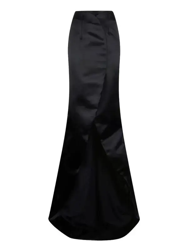 Moschino Satin Flared Maxi Skirt - Black