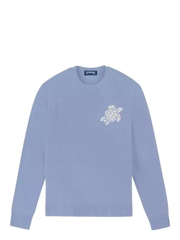 Vilebrequin Turtle-embroidered Crew Neck Sweater - Blue