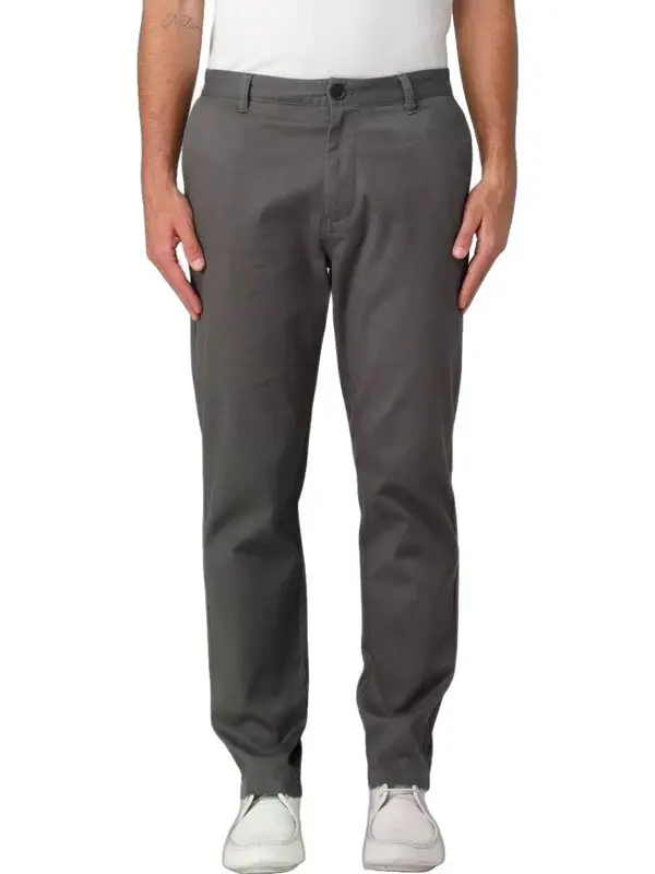 Armani Exchange Belt-loop Buttoned Trousers - Grey