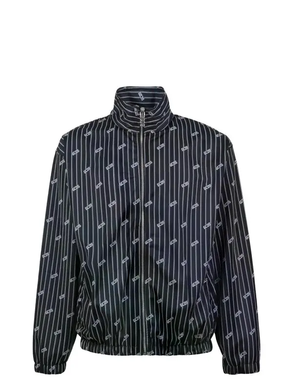 Gcds Pinstripe Logo-print Track Jacket - Blue