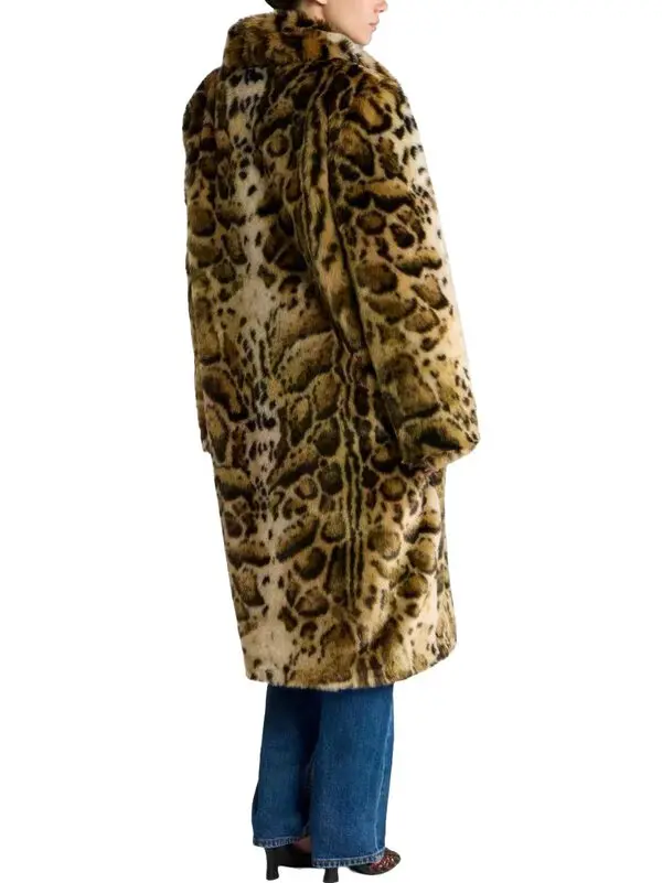 Etro Faux Fur Leopard Print Coat - Neutrals