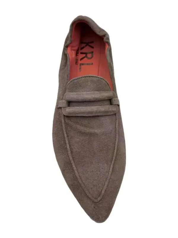 KROLL Suede Almond-toe Loafers - Grey
