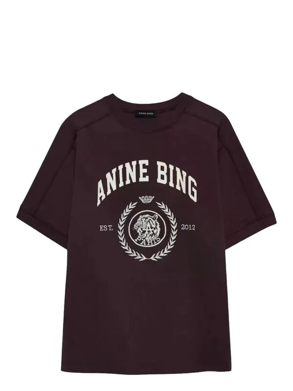 ANINE BING Jaylin Logo-print Crewneck T-shirt - Red