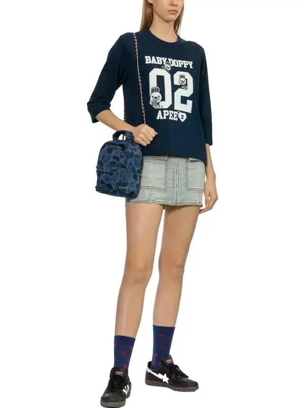 AAPE BY *A BATHING APE Logo-patched Denim Skirt - Blue