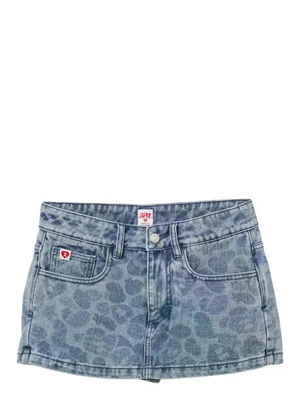 AAPE BY *A BATHING APE All-over Logo-print Denim Shorts - Blue