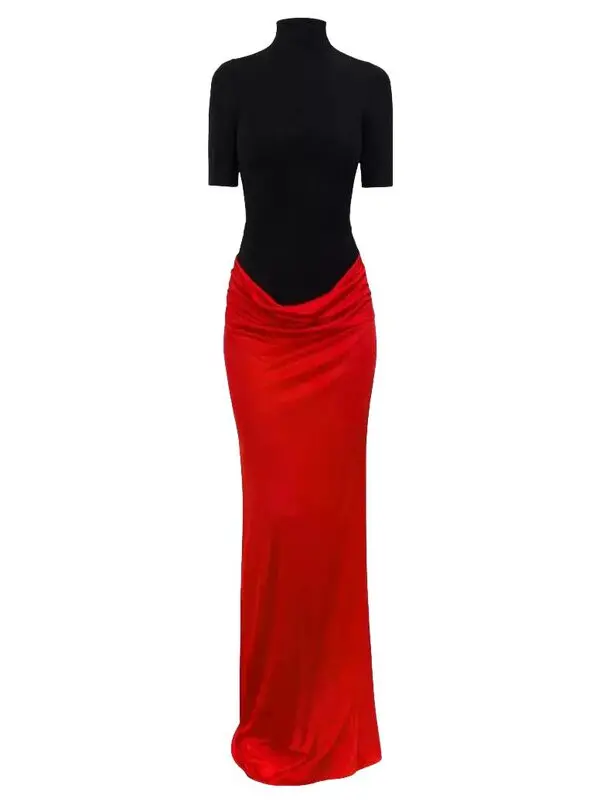 Burc Akyol Draped Floor-length Dress - Red