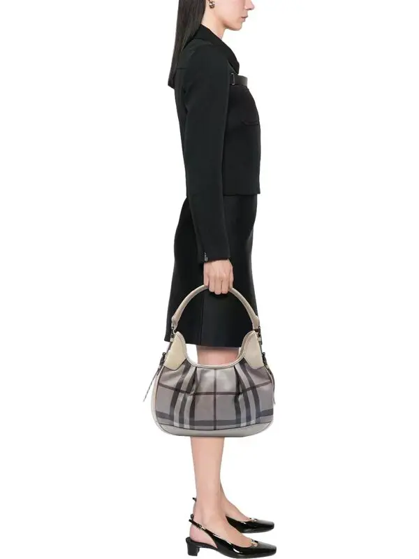 Burberry Coated Canvas Brooklyn Hobo Bag - Grey