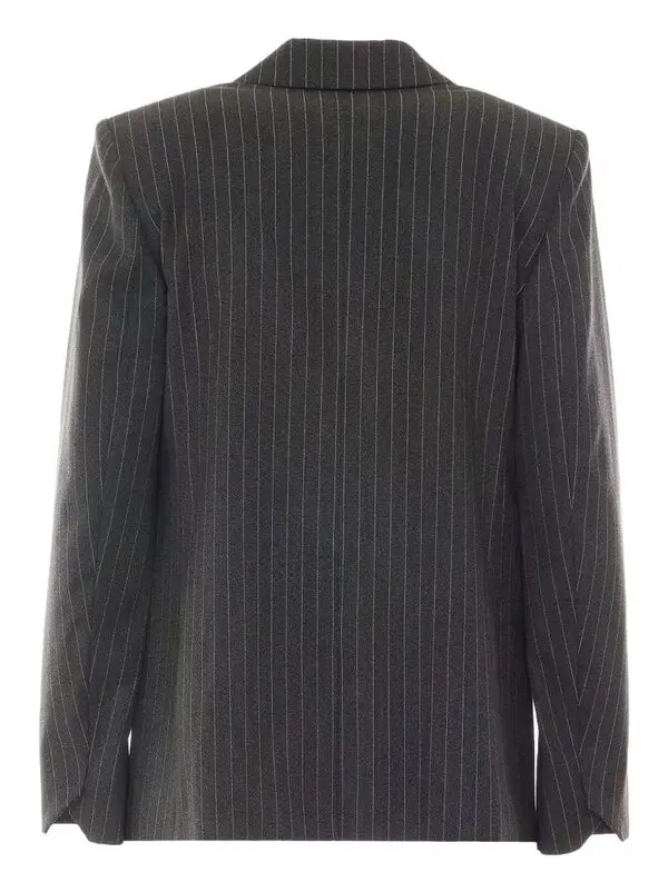 Zadig&Voltaire Pinstriped Embroidered Logo Blazer - Grey