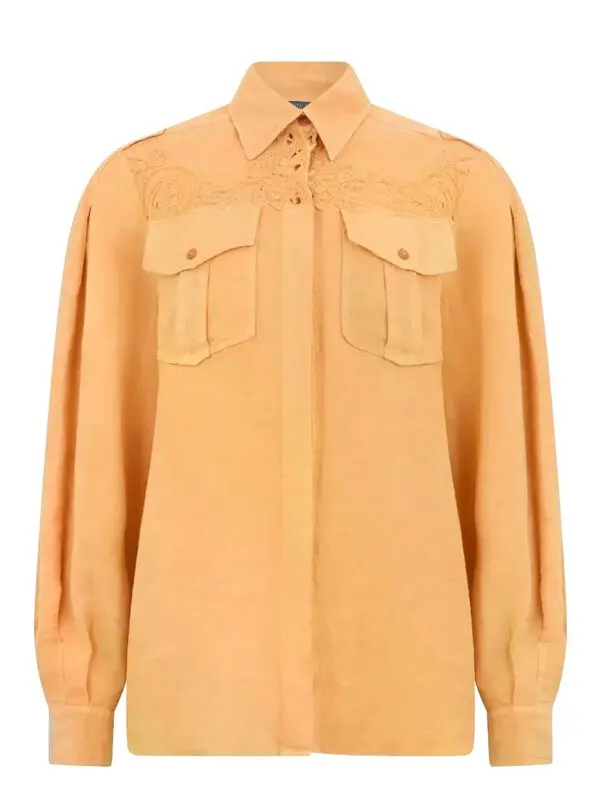Alberta Ferretti Lace Detail Shirt - Orange
