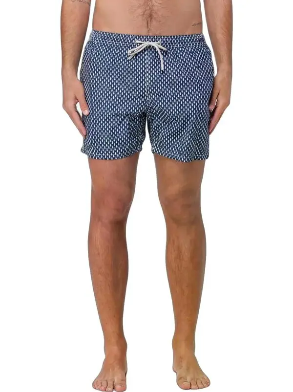 MC2 SAINT BARTH Fish Print Drawstring Swim Shorts - Blue
