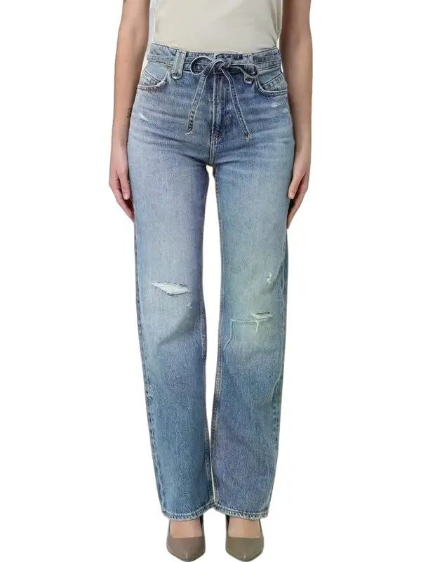 BOSS Tie-waist Distressed Jeans - Blue