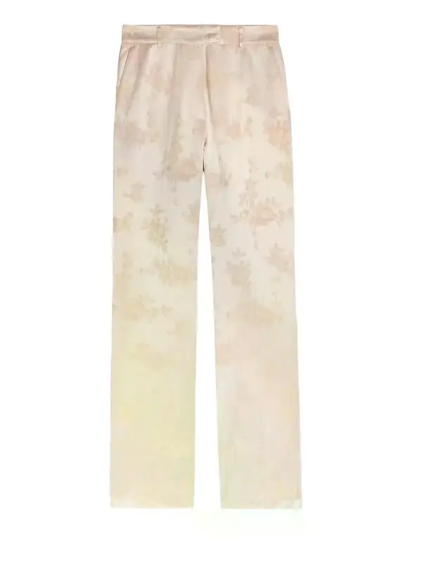 GANNI Jacquard Floral Trousers - Neutrals